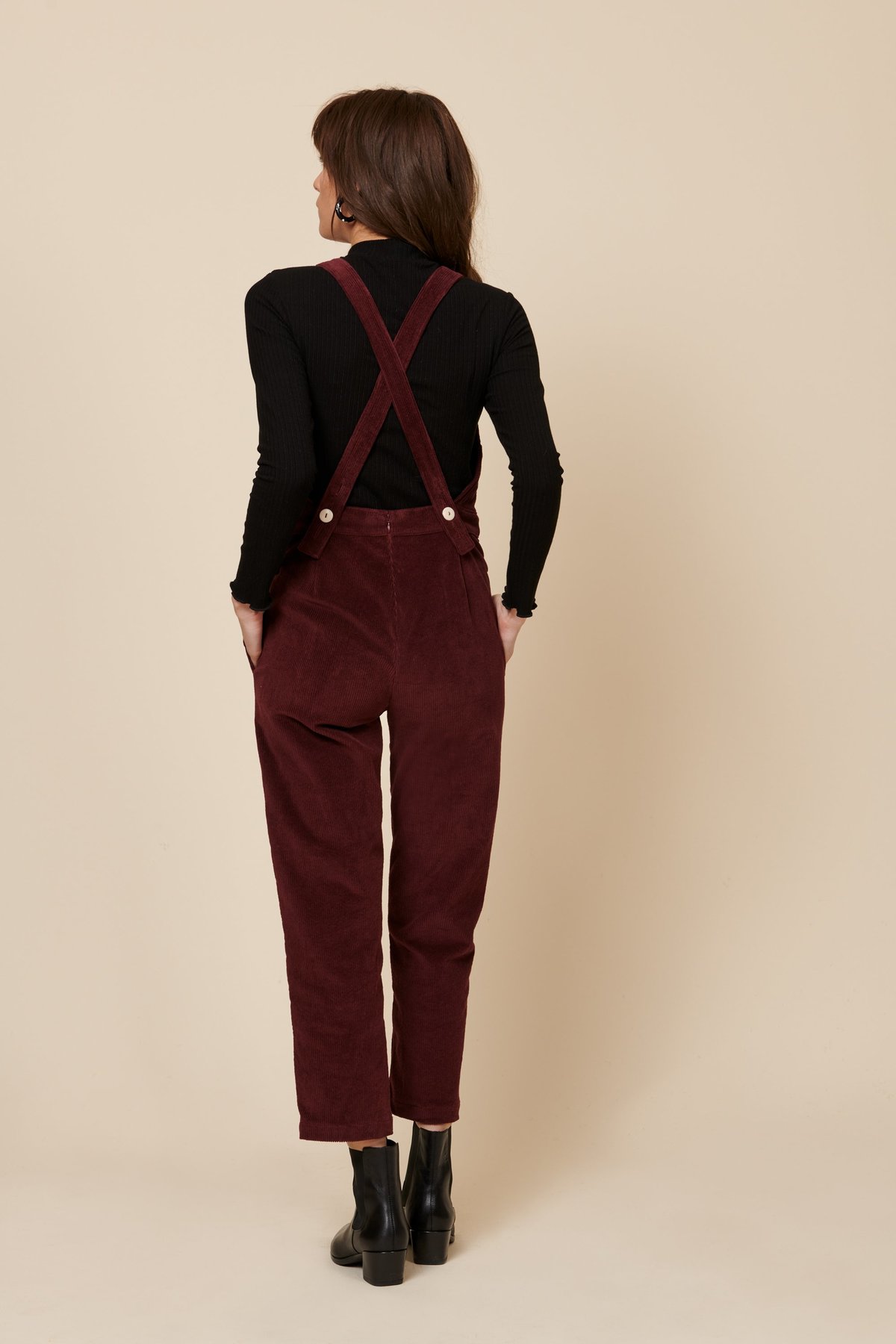 Whimsy + Row Billie Cord Overall - Plum | Garmentory