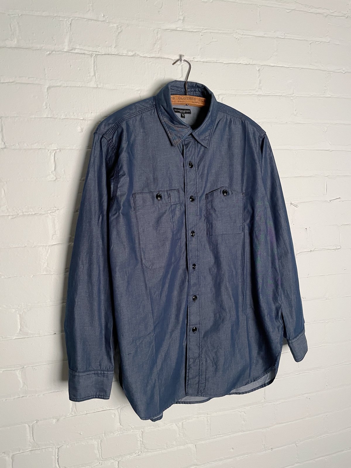 Engineered Garments Light Weight Denim work Shirt - Dark Blue | Garmentory