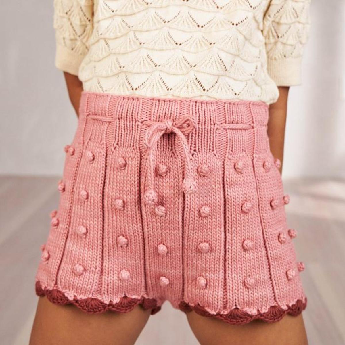 kids Misha & Puff Popcorn Rib Shorts - Rose Blush Pink | Garmentory
