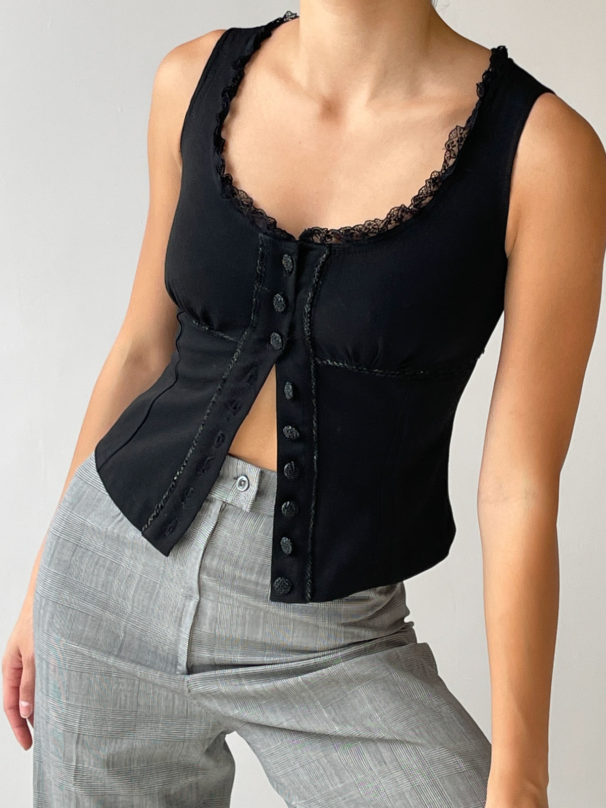Vintage fitted Bodice Top - black | Garmentory