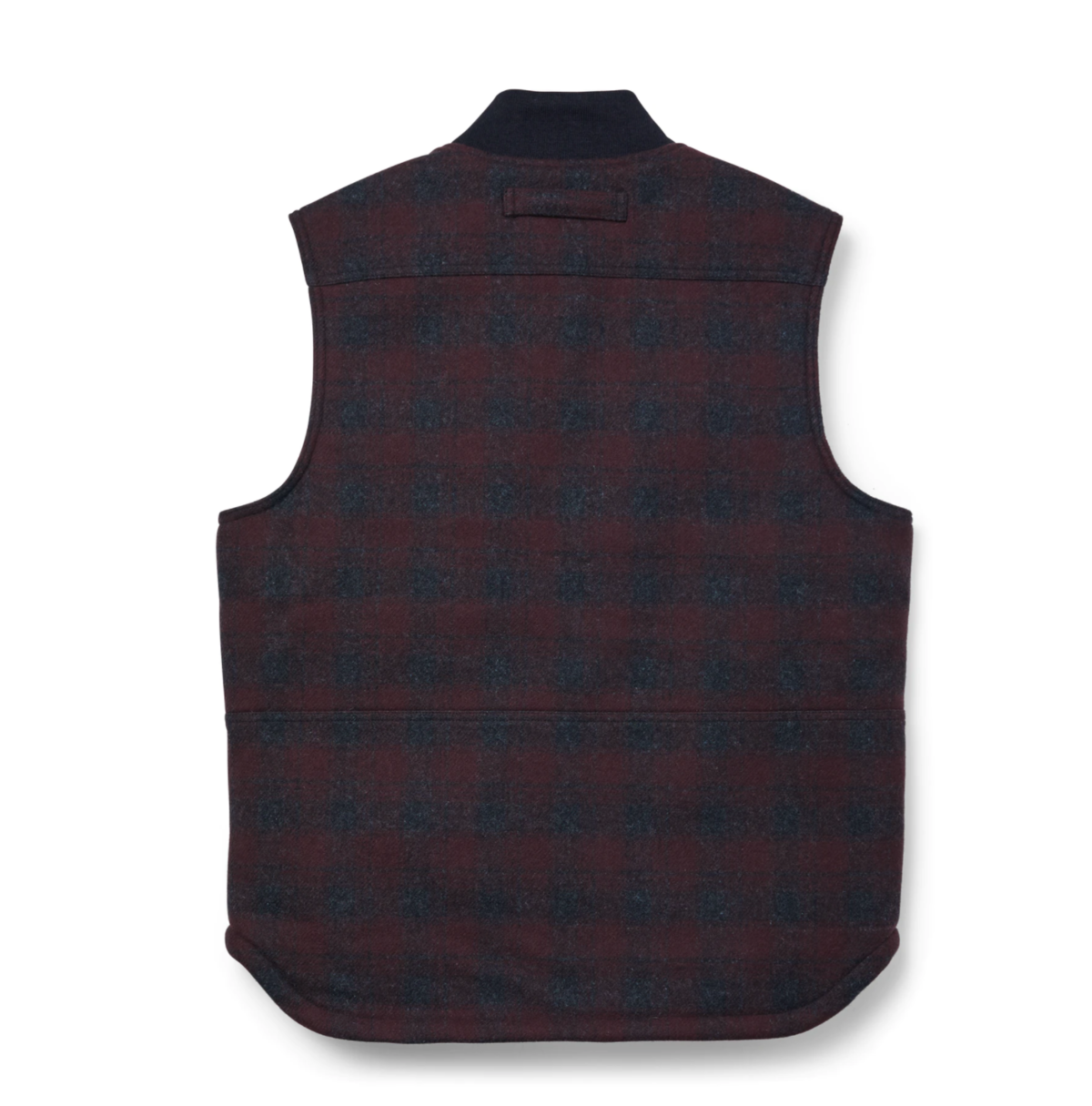 Filson Men's Lined Mackinaw Wool Work Vest - Maroon/Charcoal Plaid ...