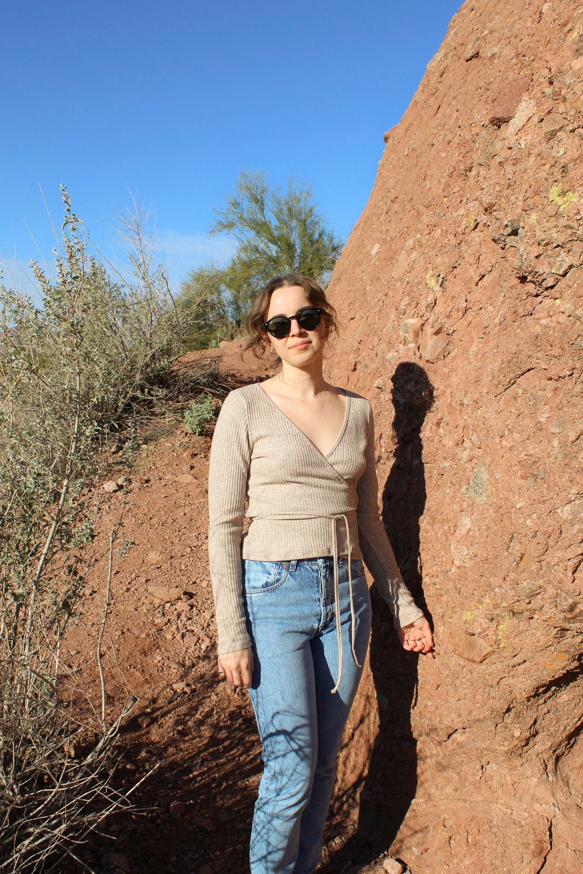 Angie Bauer Ballet Wrap Top - Oat | Garmentory