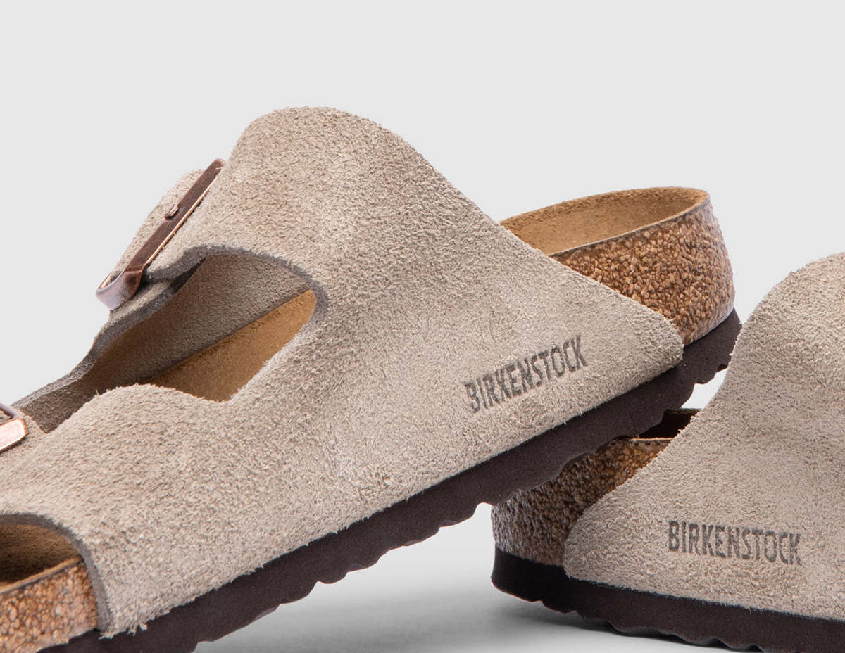 Birkenstock Arizona Suede Sandals - Taupe | Garmentory