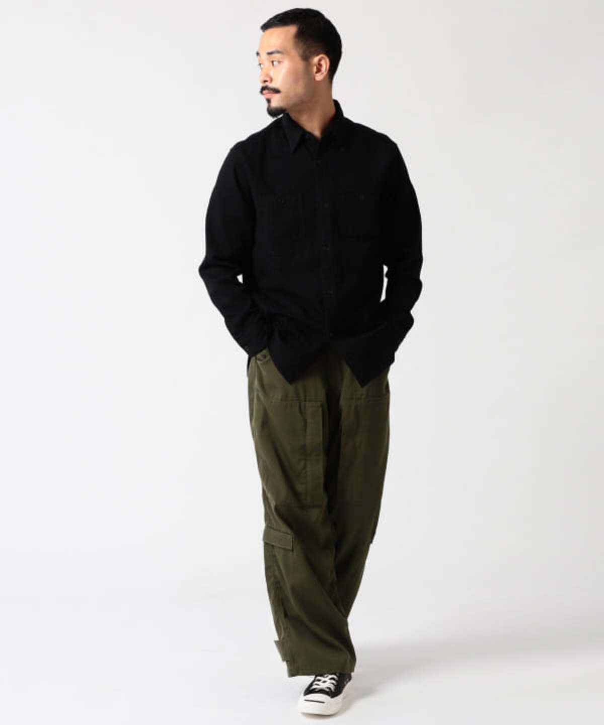 Beams Plus WORK Denim Shirt - BLACK | Garmentory