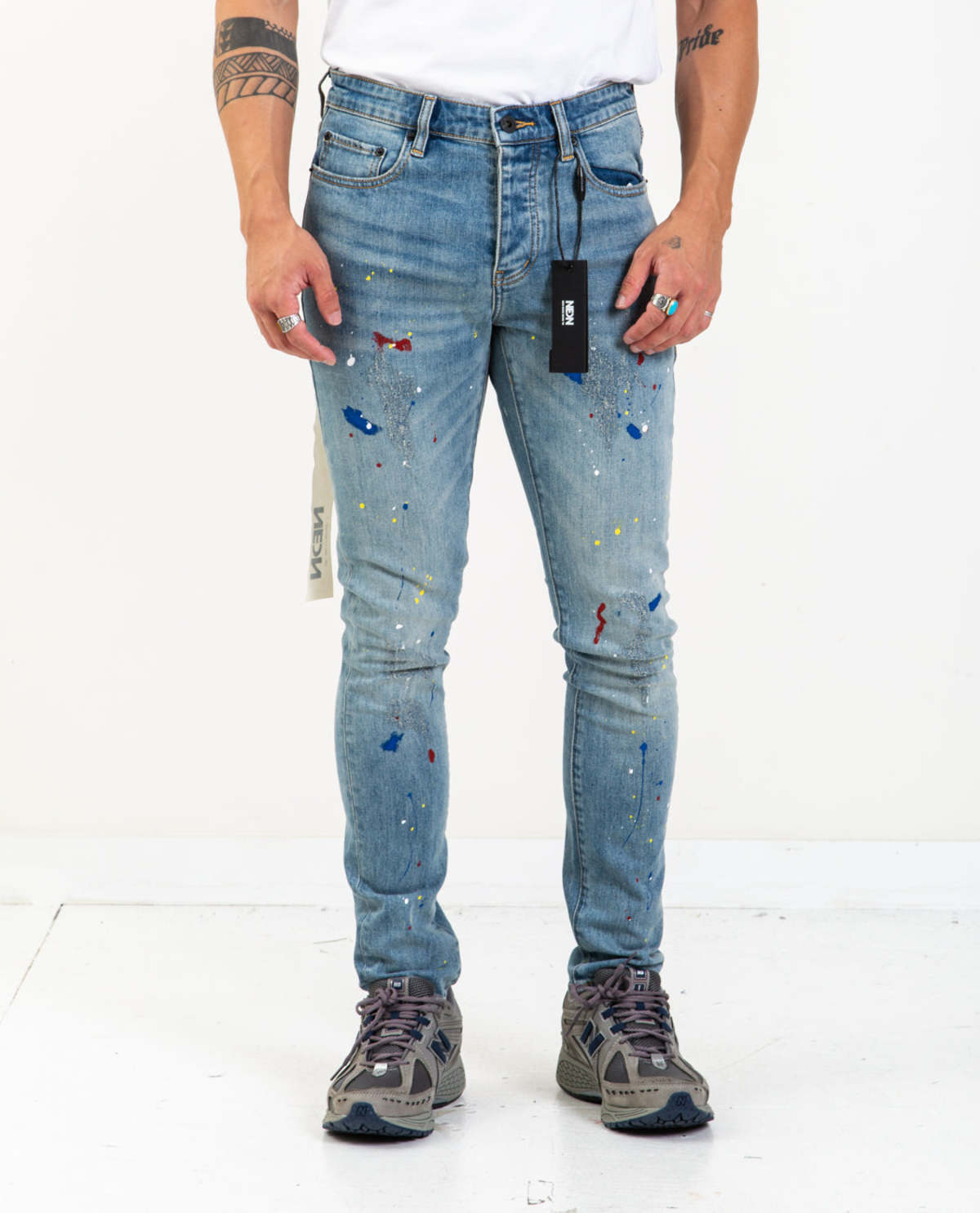 NEON DENIM BRAND Denim Pants Faded Paint | Garmentory
