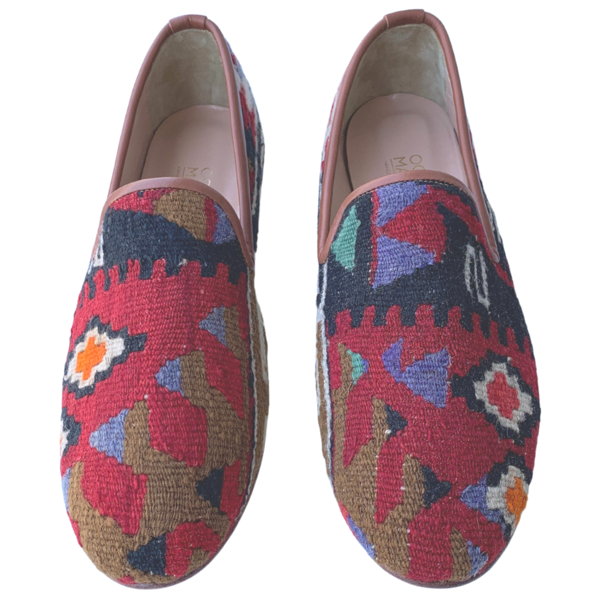 Ocelot Market Turkish Kilim Loafer - Red/Tan | Garmentory