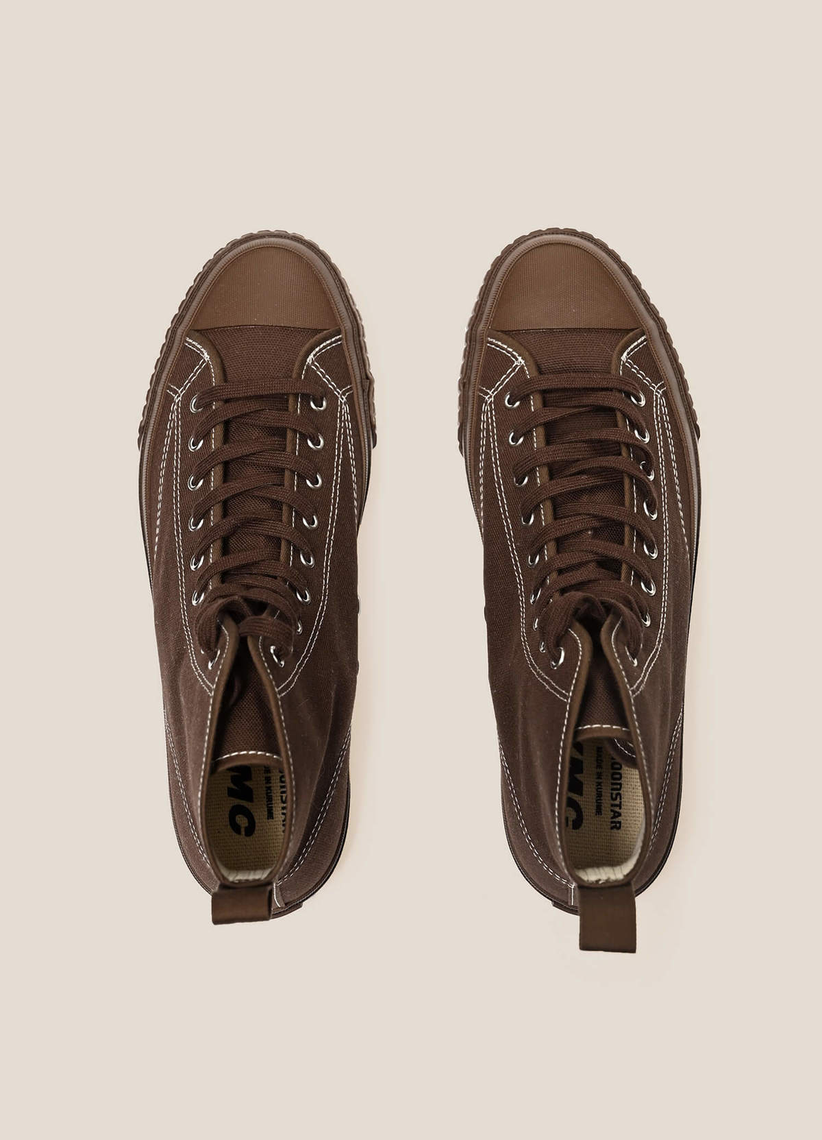 Moonstar X YMC Men's Hi Basket Vulcanised Trainers shoes - Dark Brown ...