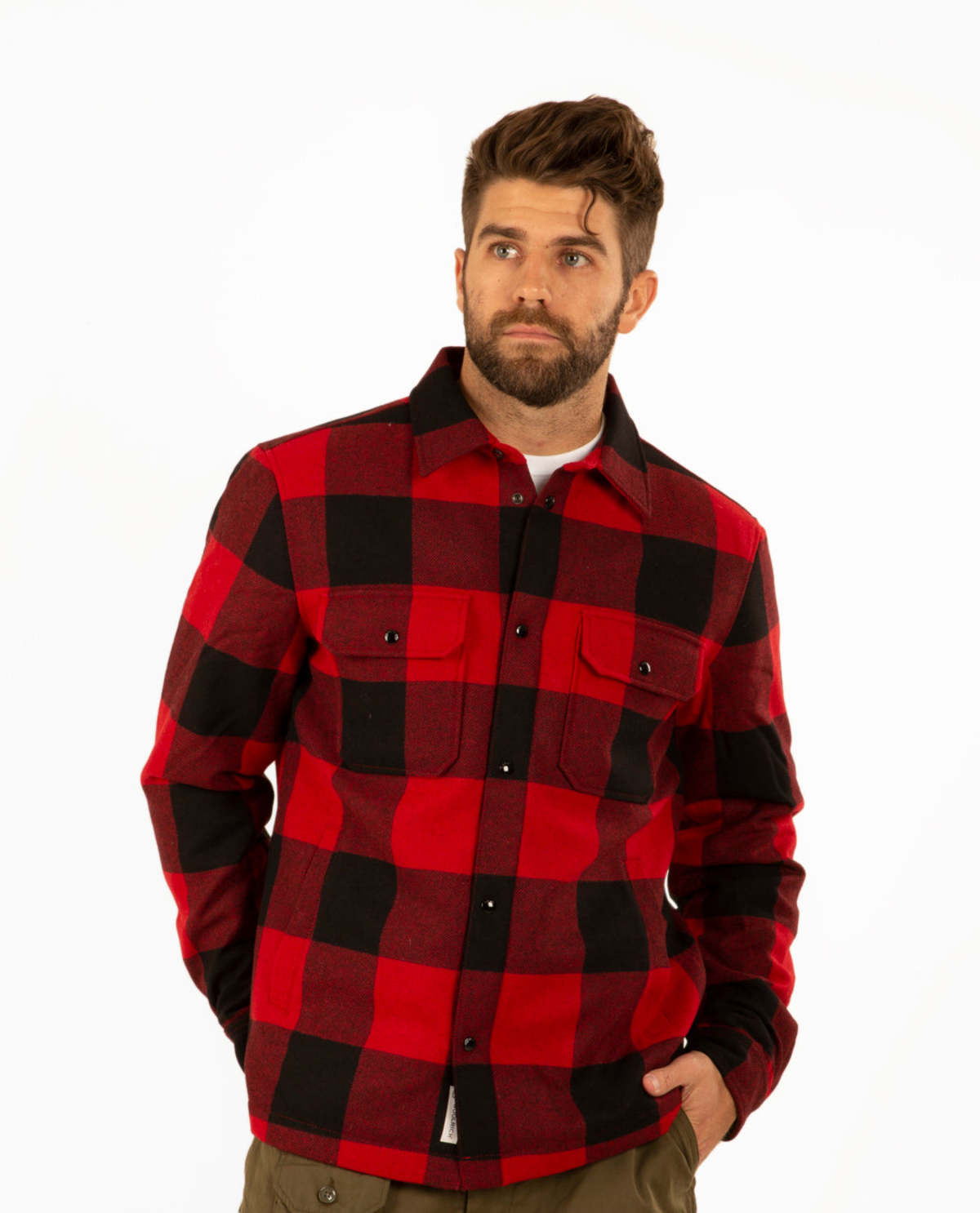 Woolrich Alaskan Wool Check Overshirt - Red Buffalo | Garmentory